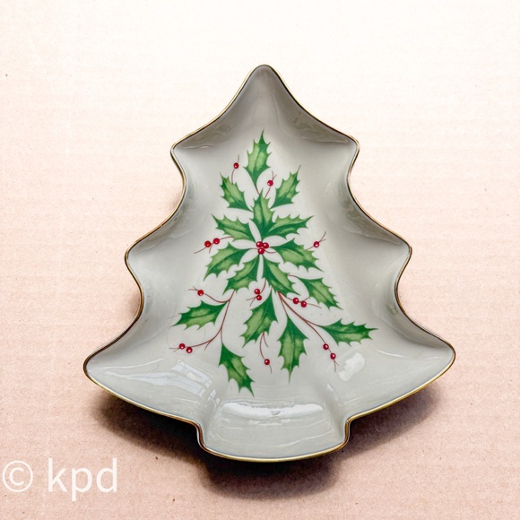 Lenox | Holiday | Lenox Holiday Christmas Tree Candy Dish Holly Berry ...